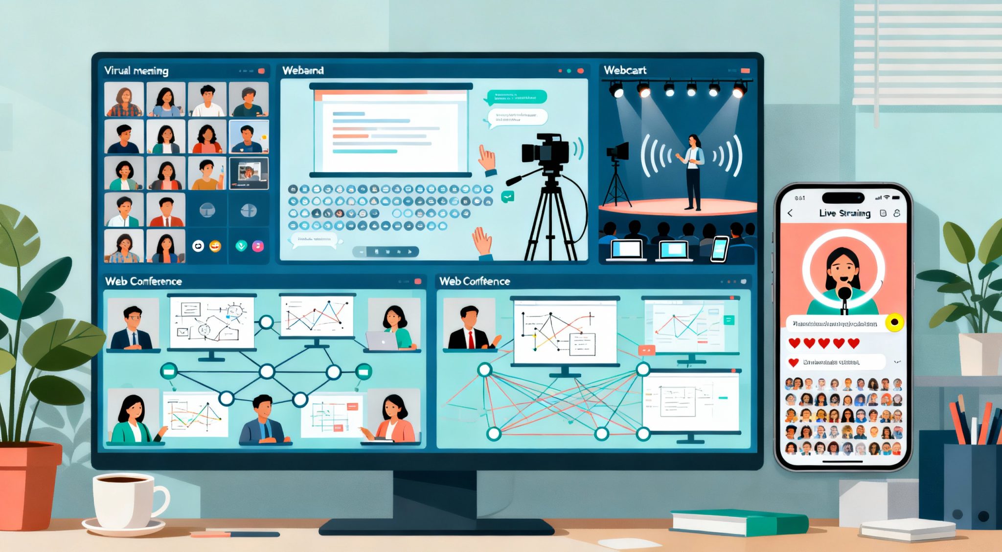 Perbedaan Virtual Meetings, Webinars, Webcasts, Web Conferences, dan Live Streaming - ProAV